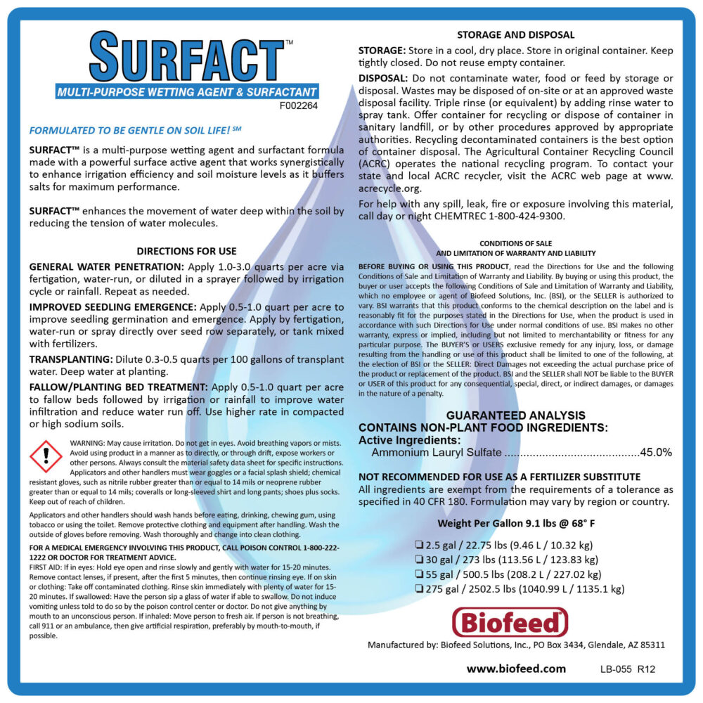 SURFACT™ Surfactant and Wetting Agent | Biofeed Solutions