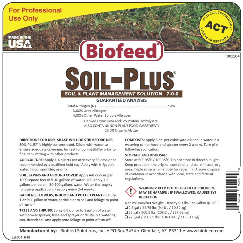 SOIL-PLUS® 7-0-0 Soil Conditioner | Biofeed Solutions